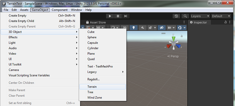 Как создать новую местность в Unity.