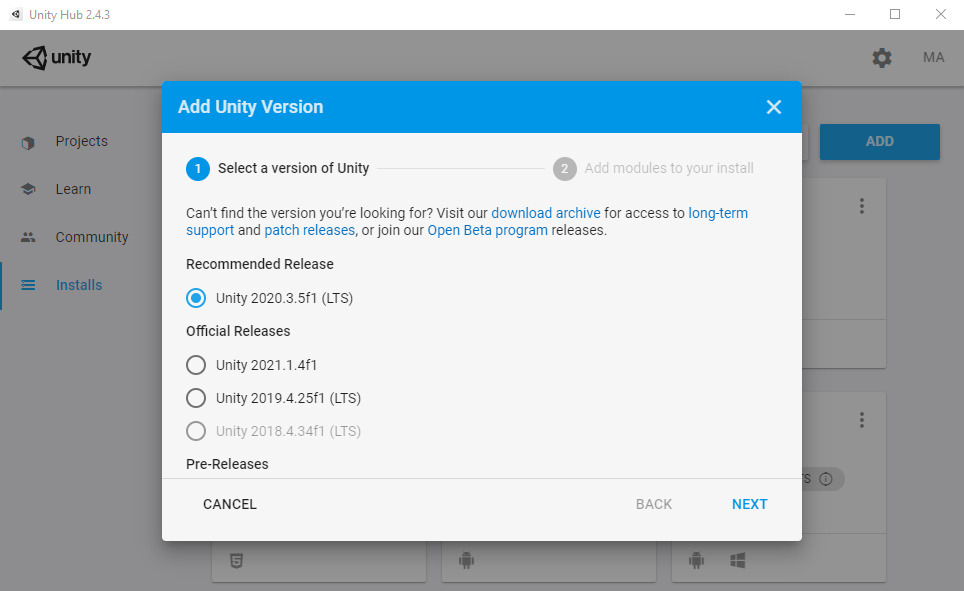 Unity Hub Установка Unity